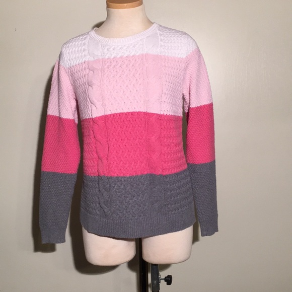 croft & barrow | Sweaters | Croft Barrow Multicolor Striped Cable Knit ...